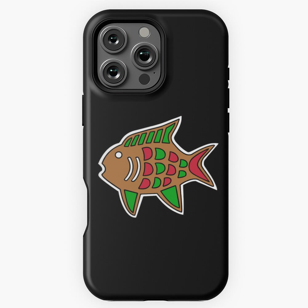 Cute Christmas Gingerbread Fish Phone Case for iPhone 11 12 13 14 15 16 ...