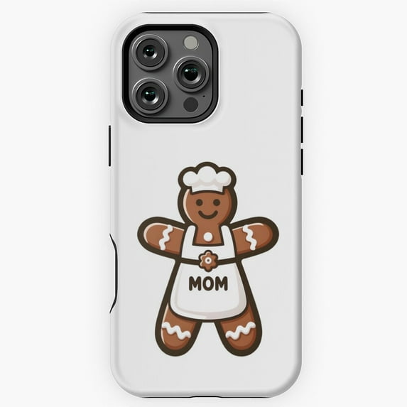 Cute Christmas Gingerbread Mom Phone Case for iPhone 11 12 13 14 15 16 ...
