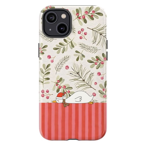 Cute Christmas Goose Phone Case for iPhone 17 16 15 14 13 12 11 Pro ...