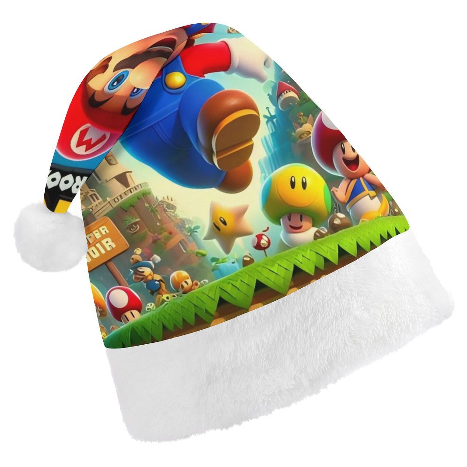 Cute Christmas Hat for Adult Mario Santa Hat Xmas Holiday Hat for New ...