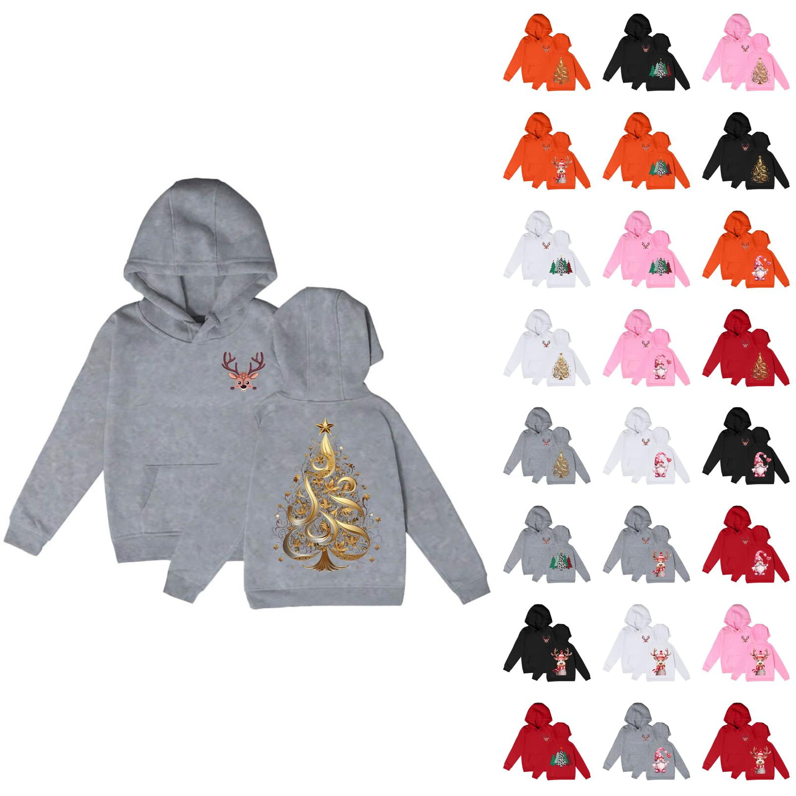 Cute Christmas Hoodies for Girl Holiday Long Sleeve Graphic Hooded ...