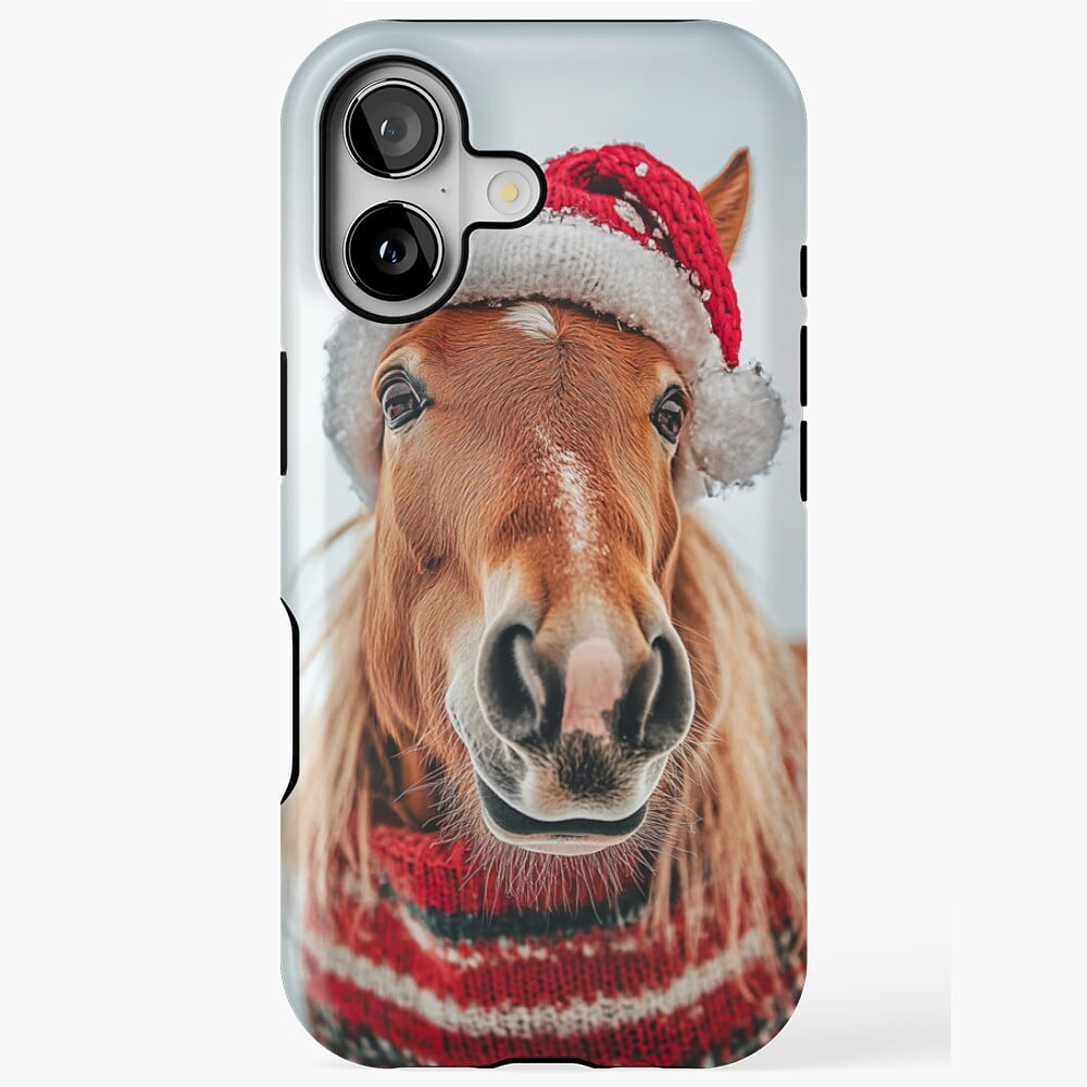 Cute Christmas Horse Funny Retro Photo Phone Case 17 16 15 14 13 12 11 ...