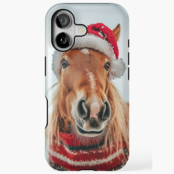 Cute Christmas Horse Funny Retro Photo Phone Case 17 16 15 14 13 12 11 ...