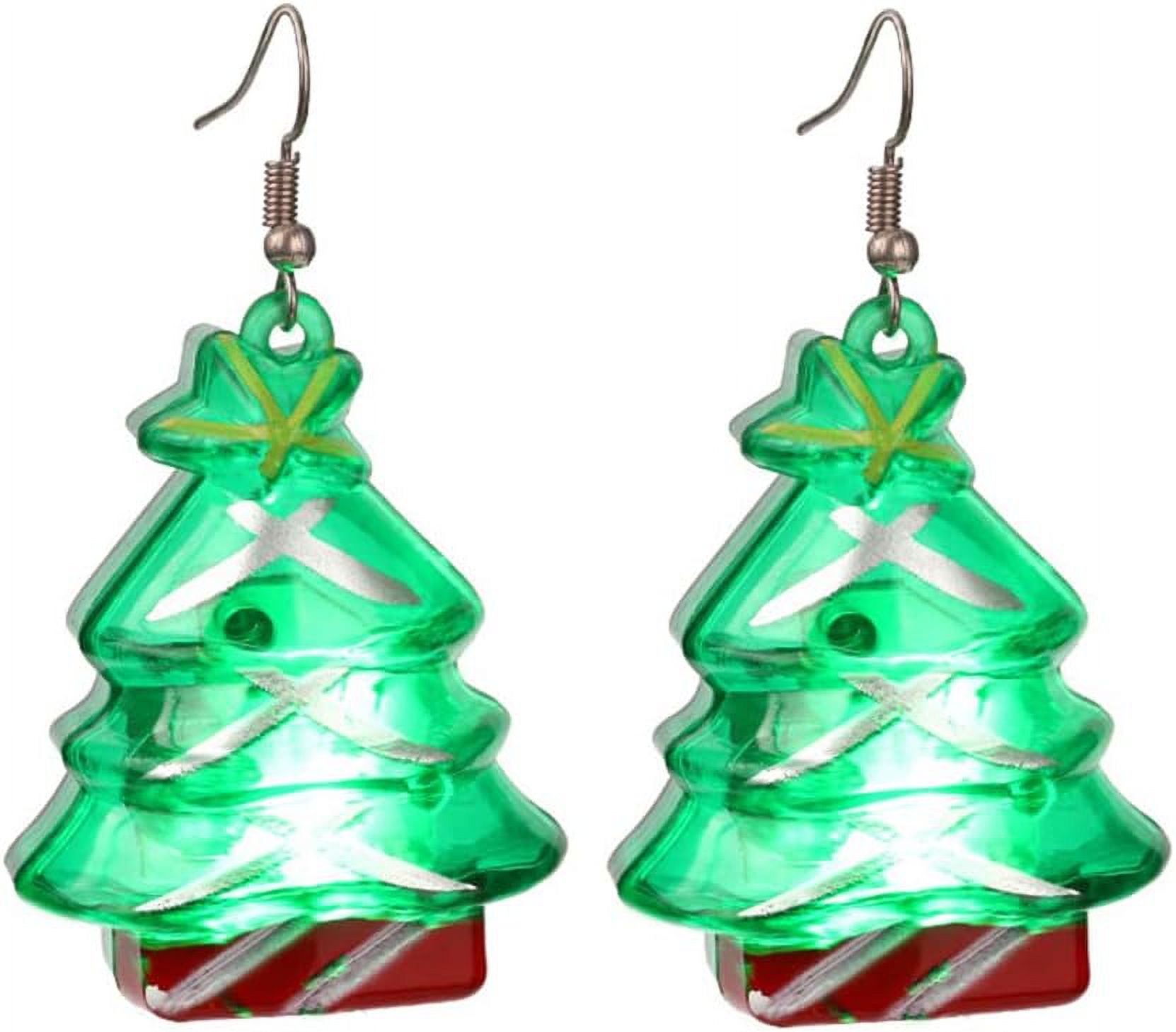Cute Christmas LED Lights Dangling Hook Earrings for Women Santa Claus ...