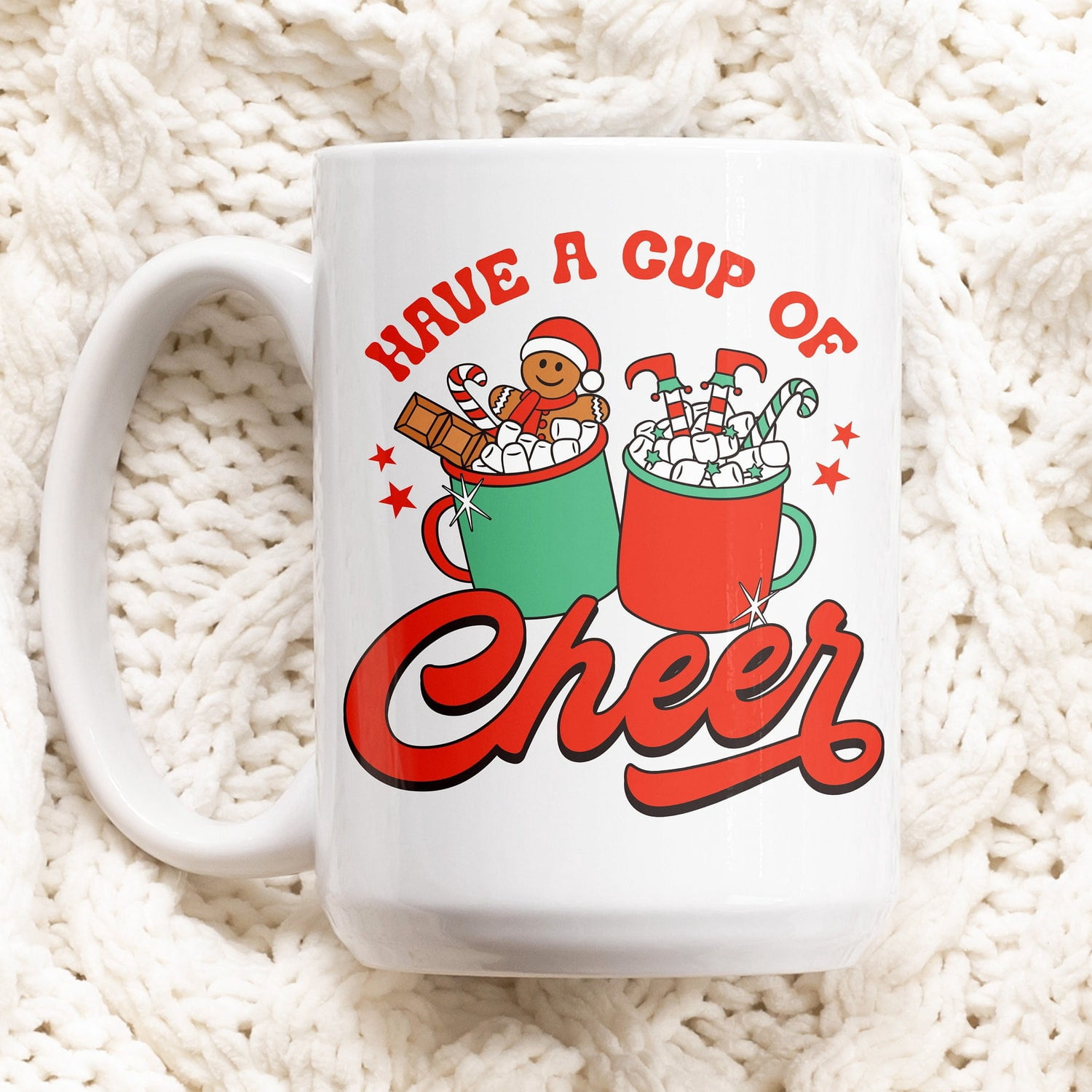 Cute Christmas Mug, Kids Christmas Mug, Hot Chocolate Mug, Christmas ...