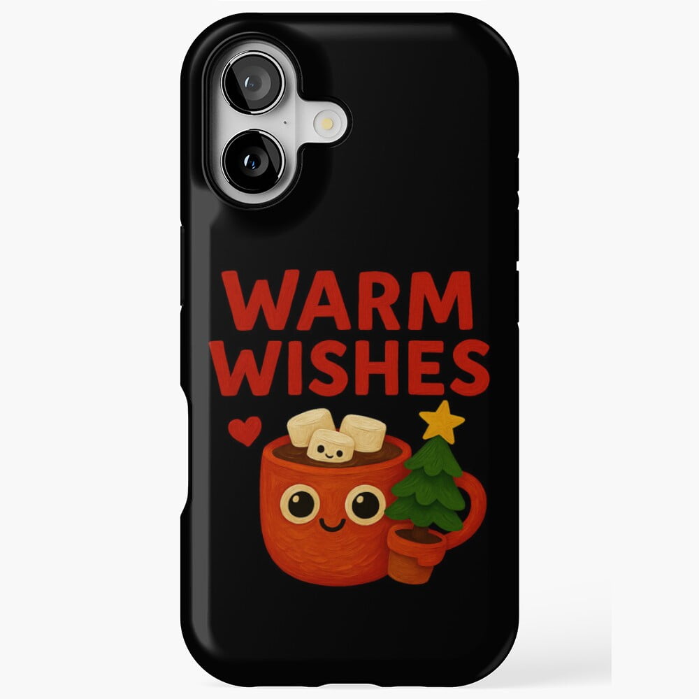 Cute Christmas Mug Warm Wishes Art for iPhone 17 to 11 Pro Max ...
