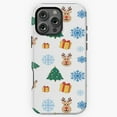 Cute Christmas Pattern Holiday Icons Art iPhone Case 17 11 12 13 14 15 ...