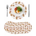 Cute Christmas Pattern Round Table Placemats set of 6, Gingerbread Man ...