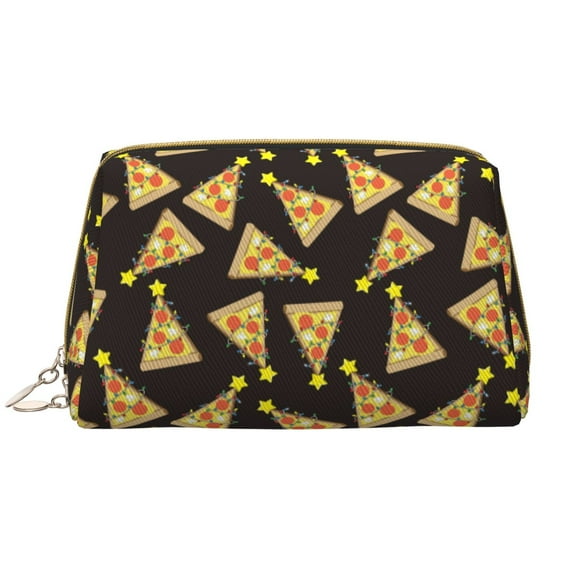 Cute Christmas Pizza Makeup Bag, Large Capacity Cosmetic Bag Portable ...
