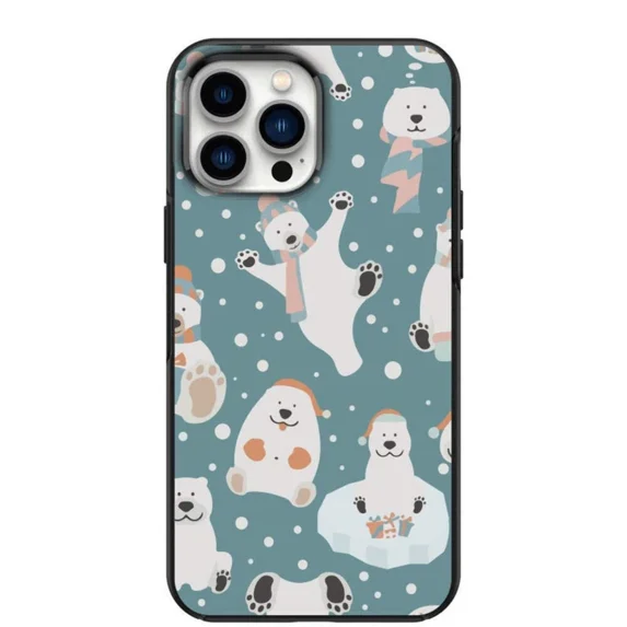 Cute Christmas Polar Bear in the Snow Holiday Print Case with iPhone 17 ...