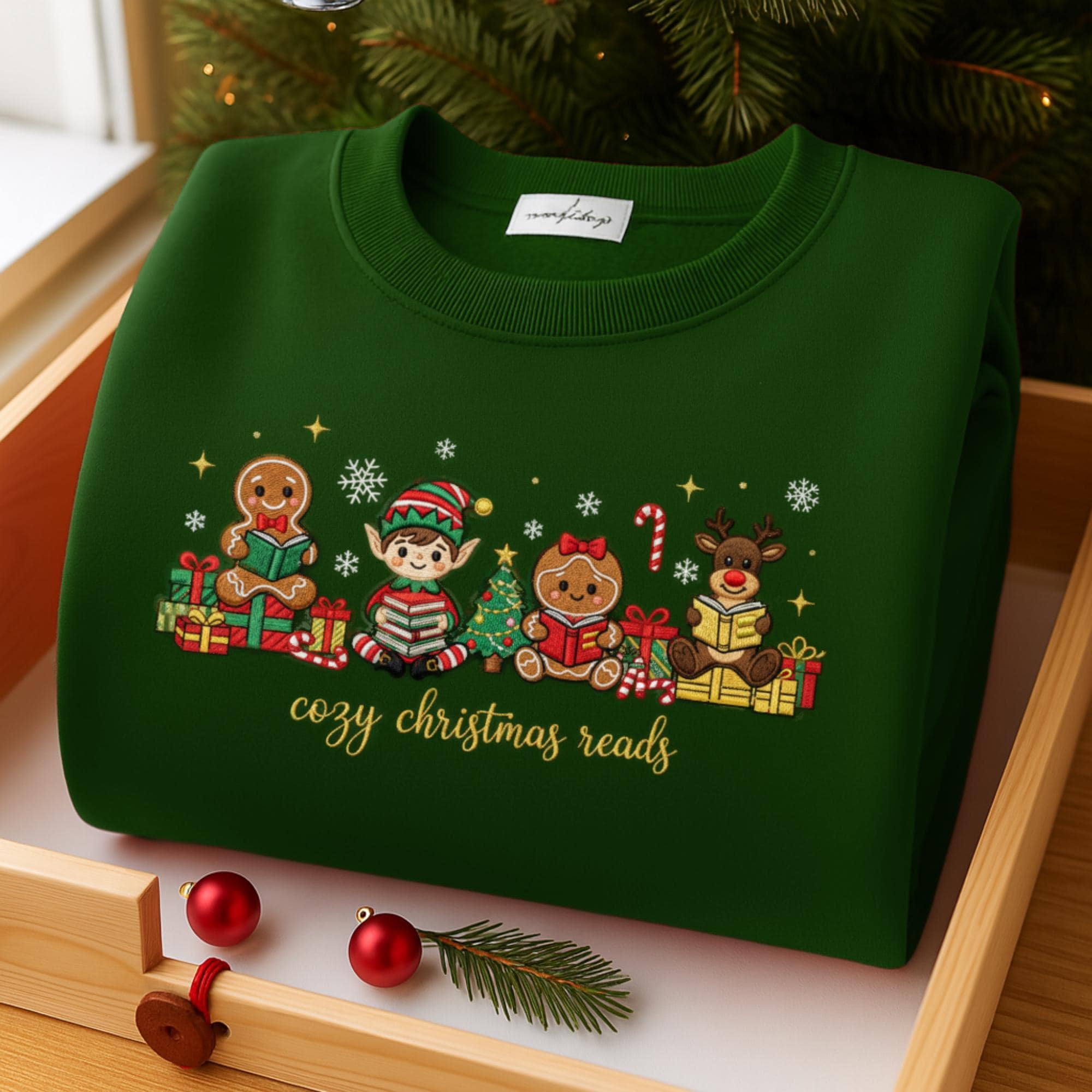 Cute Christmas Reading Book Halloween Sweatshirt, Santa Reading Book ...