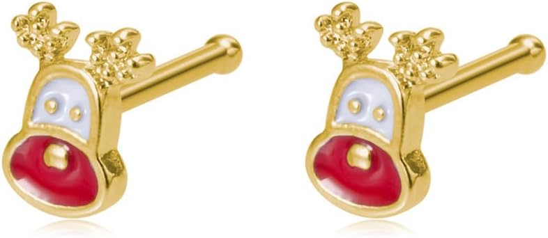Cute Christmas Santa Claus Nose Rings Studs for Women Men 316L Surgical ...
