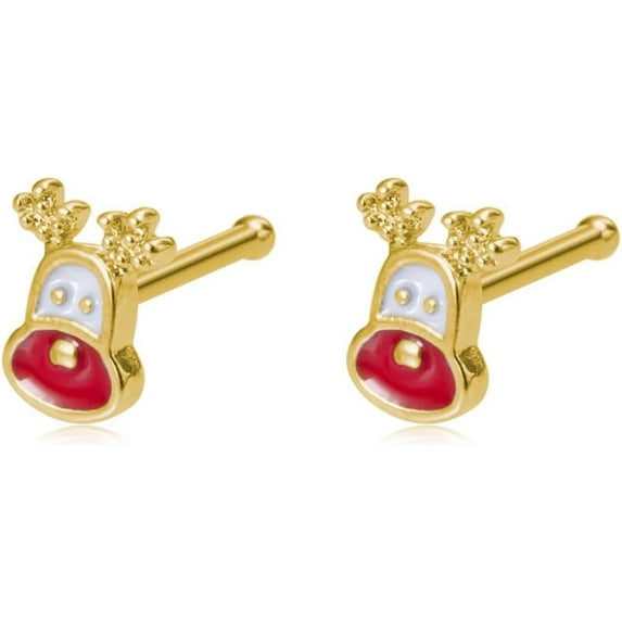 Cute Christmas Santa Claus Nose Rings Studs for Women Men 316L Surgical ...