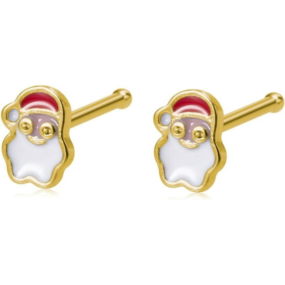 Cute Christmas Santa Claus Nose Rings Studs for Women Men 316L Surgical ...