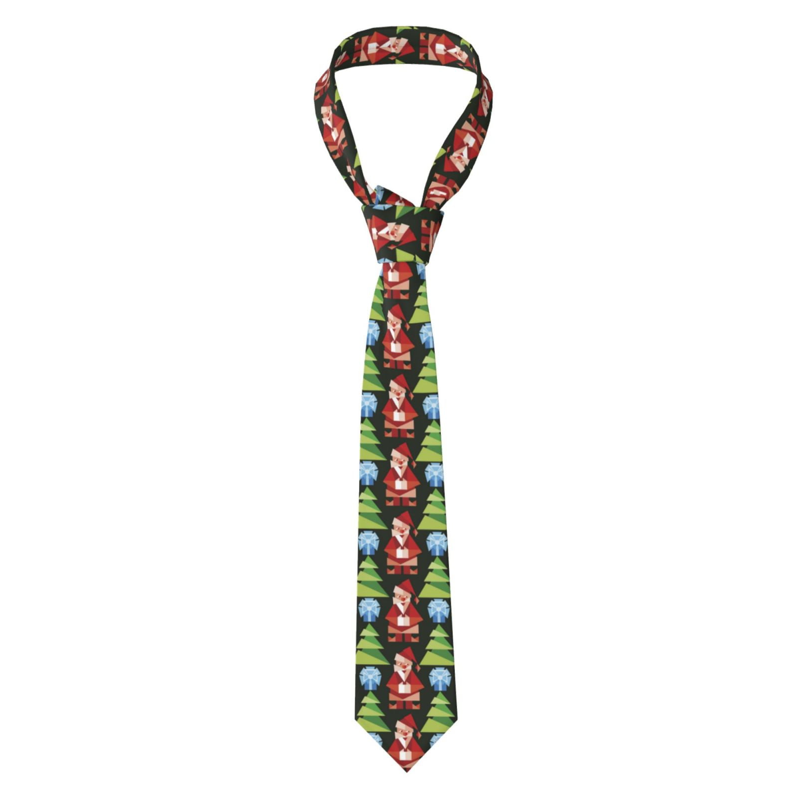 Cute Christmas Santa Pattern Neckties Men's Neck Tie for Outdoor ...
