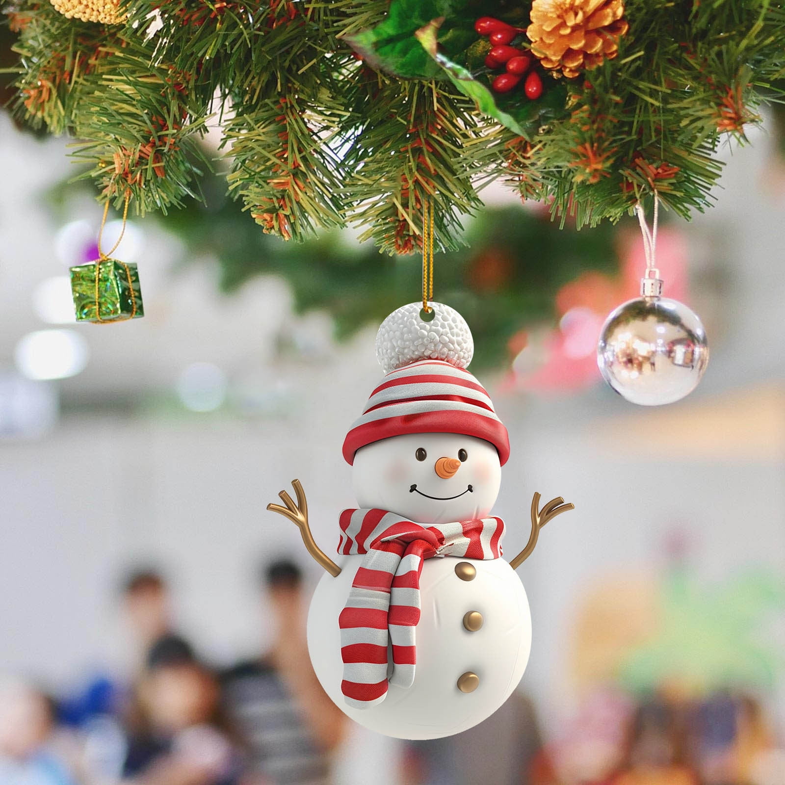 Cute Christmas Snowman Acrylic Flat Pendant Fashionable And Unique ...