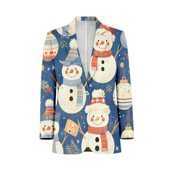 Cute Christmas Snowman Customized Men's Suits full man Shawl Collar ...