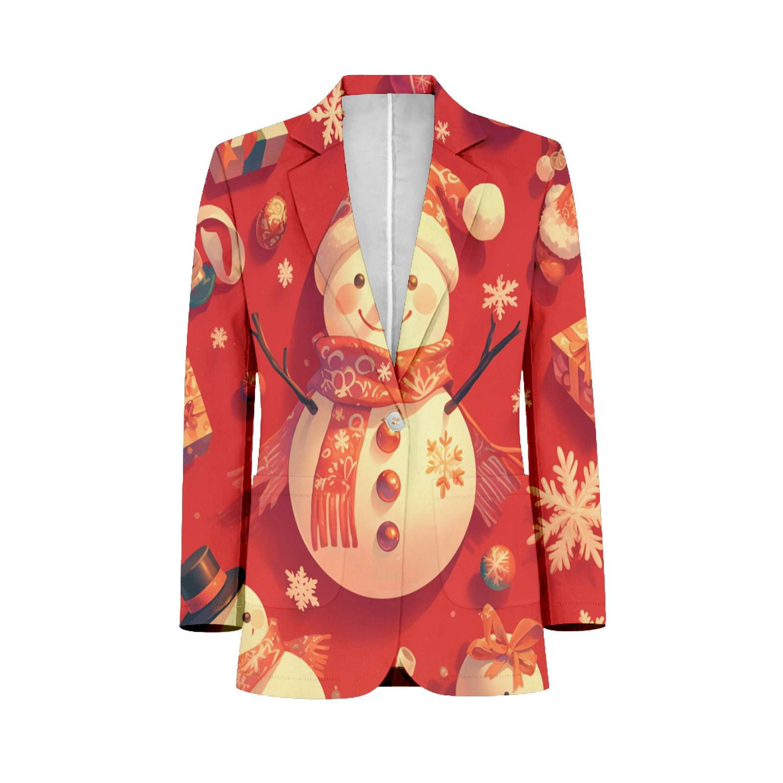 Cute Christmas Snowman Customized Men's Suits full man Shawl Collar ...