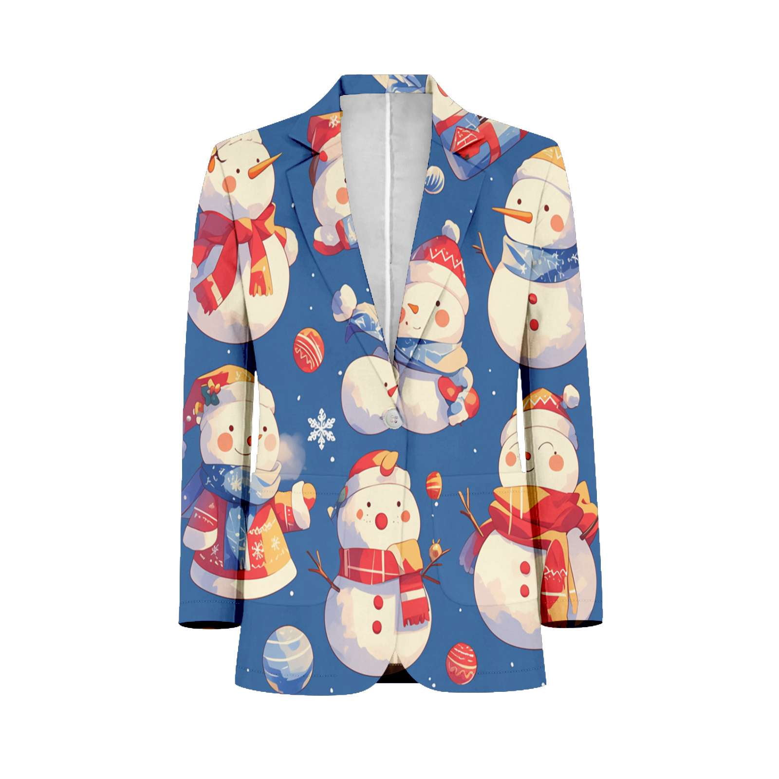 Cute Christmas Snowman Customized Men's Suits full man Shawl Collar ...