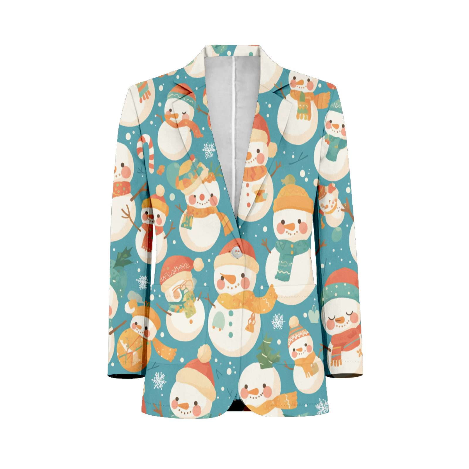 Cute Christmas Snowman Men Blazers Slim Clothing Summer Jacket Man ...