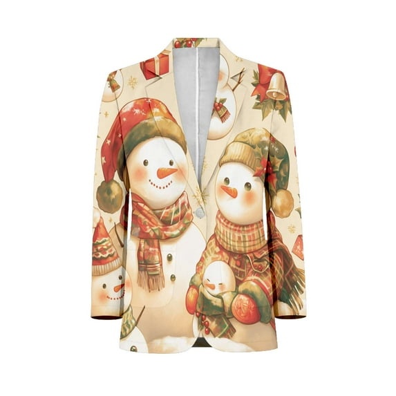 Cute Christmas Snowman Mens Suits Shawl Collar Slim Fit Suit Mens Groom ...