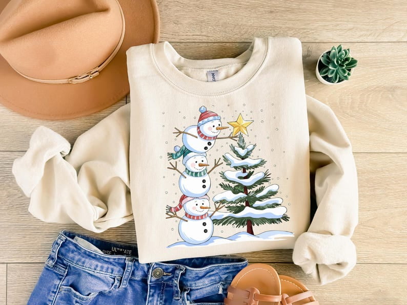 Cute Christmas Snowman Shirt, Funny Christmas Snowman Shirt, Let It ...