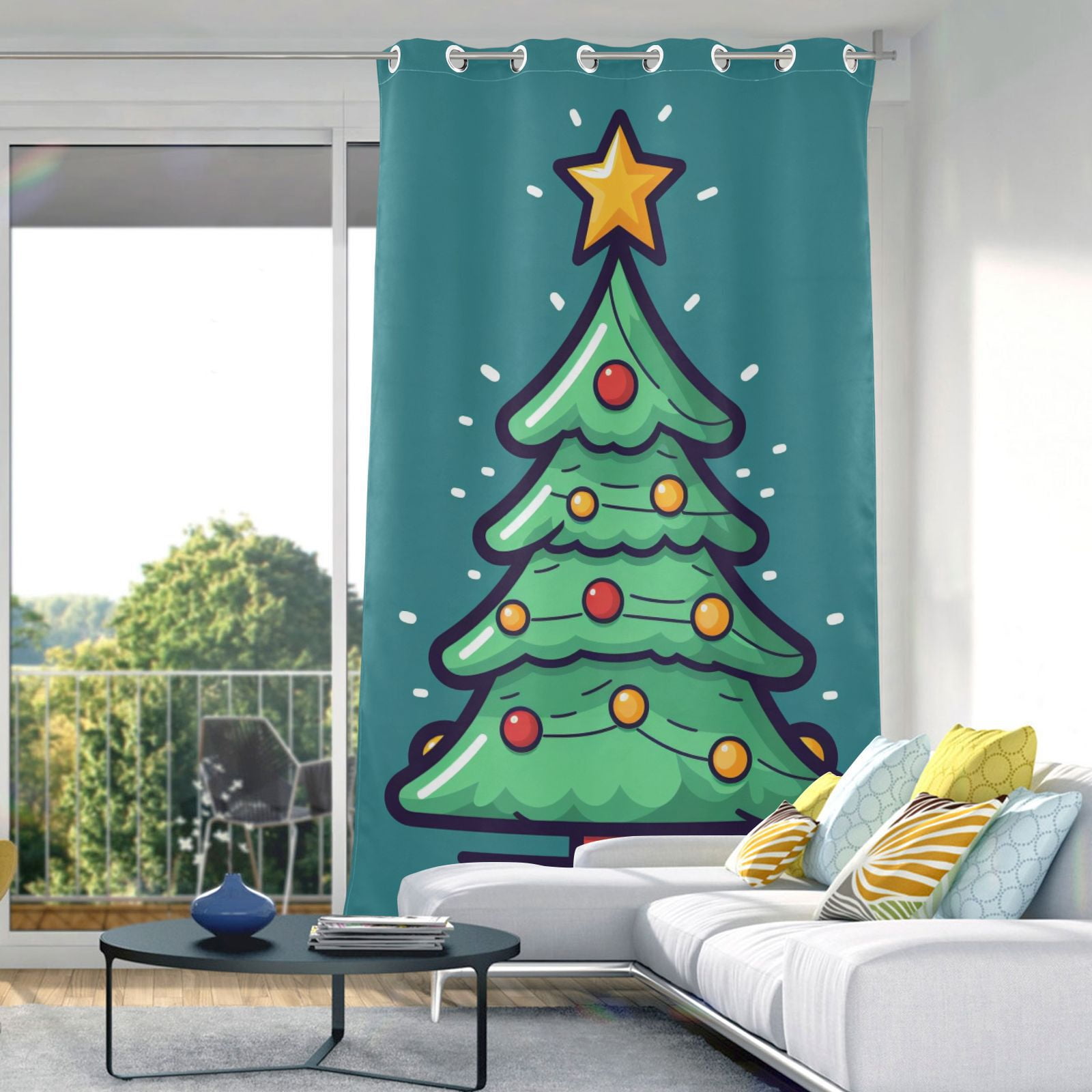 Cute Christmas Tree Blackout Curtain Panels Drapes Privacy Assured with ...