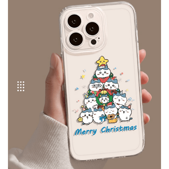 Cute Christmas Tree Chiikawa Phone Case For iPhone 17 16 15 14 13 12 11 ...