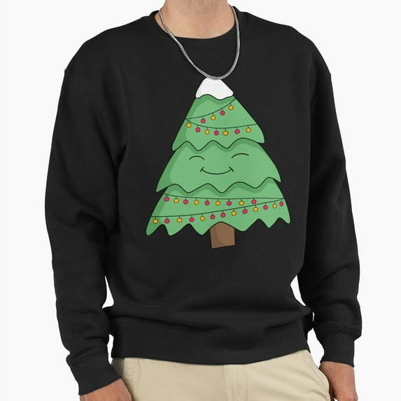 Cute Christmas Tree Colourful Lights Graphic Unisex Sweatshirt ...