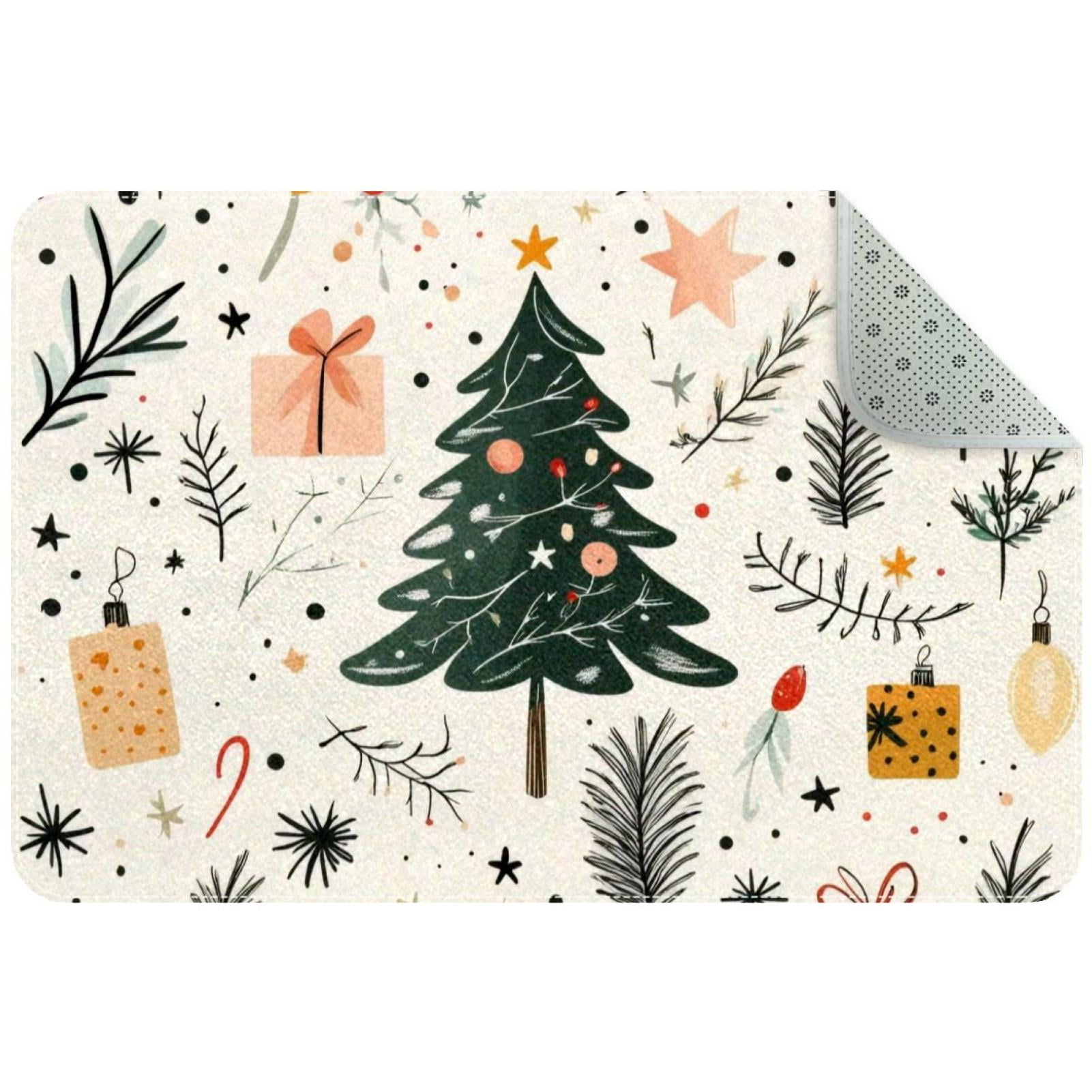 Cute Christmas Tree Gifts Stars and Leaves Boho Style Small Area Rug ...