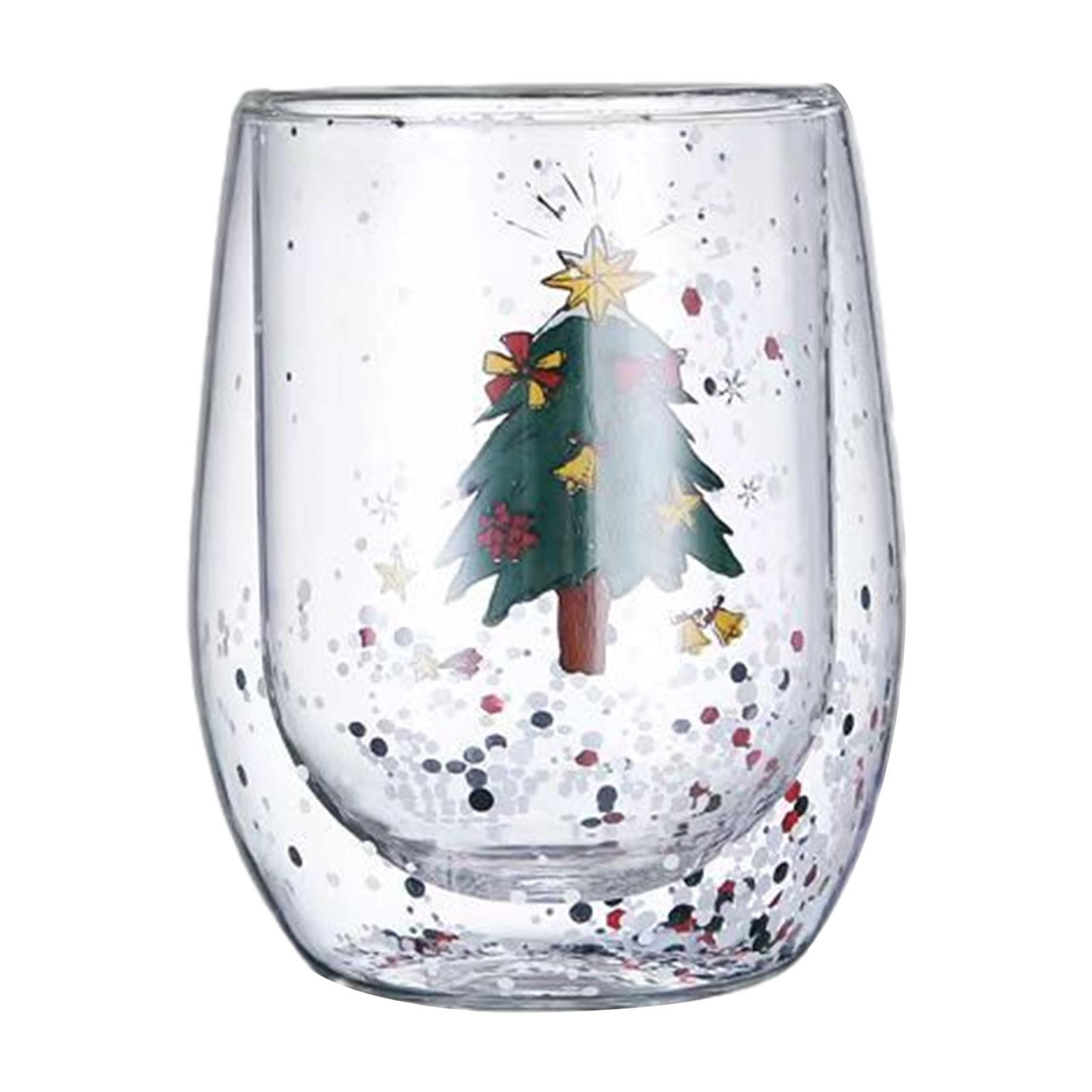 Cute Christmas Tree Mug 300ml Glassware Tumblers for Christmas Elements ...