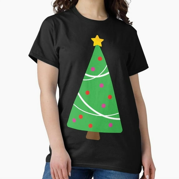 Cute Christmas Tree With A Happy Face And Star Simple Holiday Cartoon ...