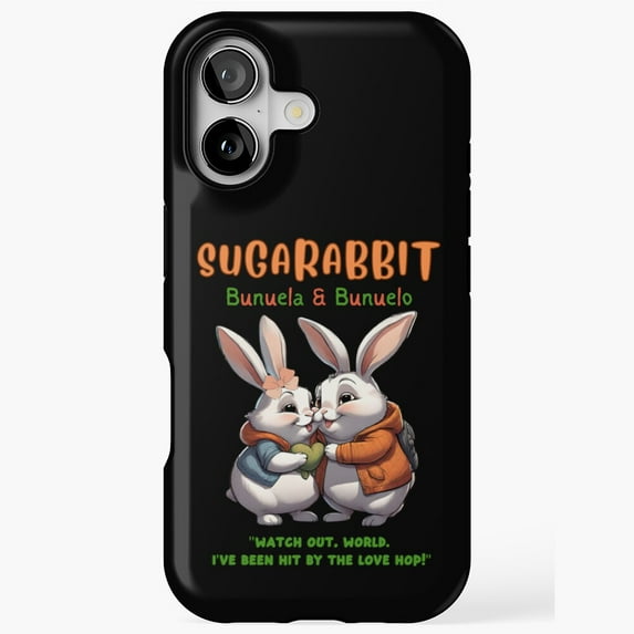 Cute Chubby Bunnies Sugar Lovers Couple iPhone Case 17 11 12 - Walmart.com