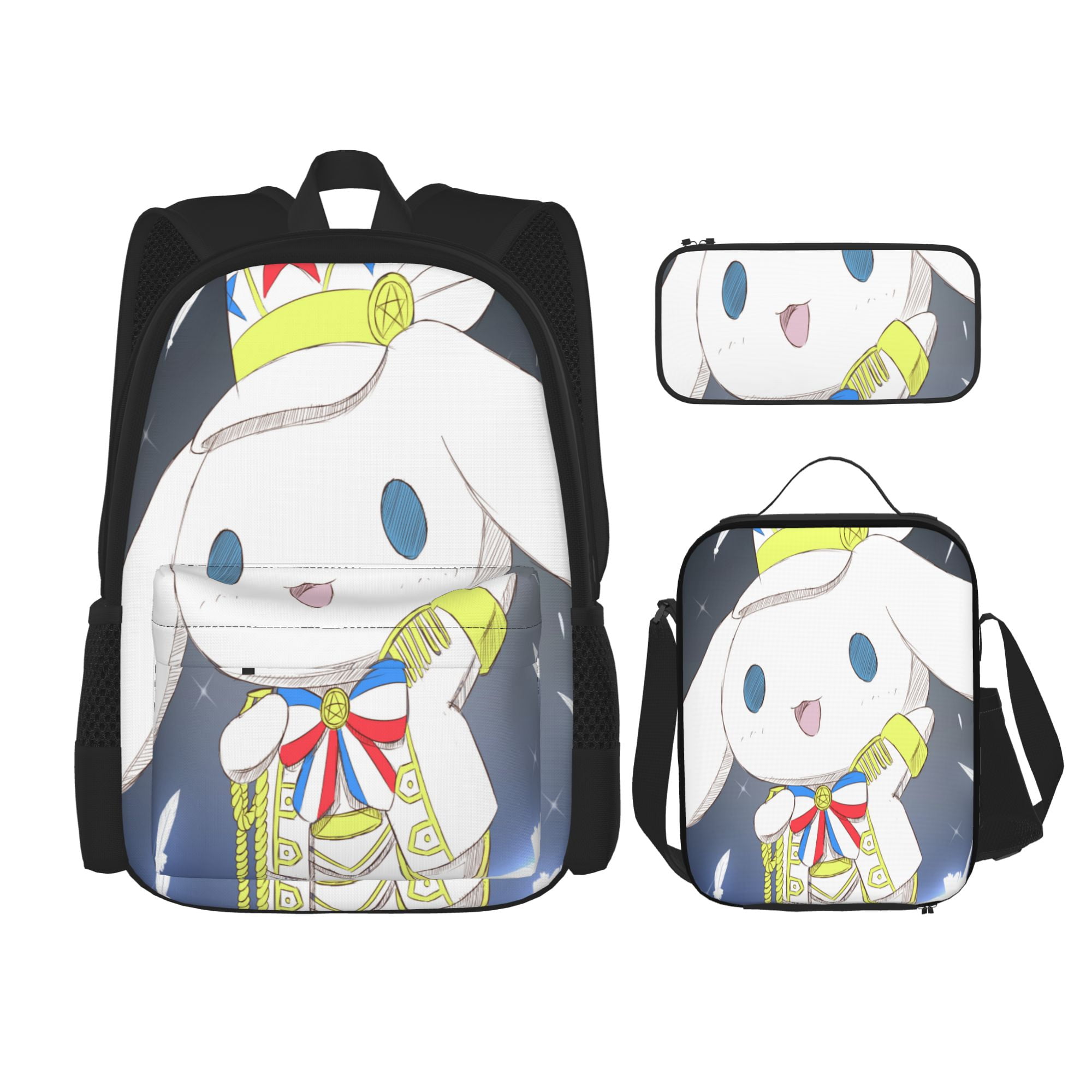 Cute Cinnamoroll Backpack Set, 3 Pcs Backpack Pencil Case Lunch Bag ...