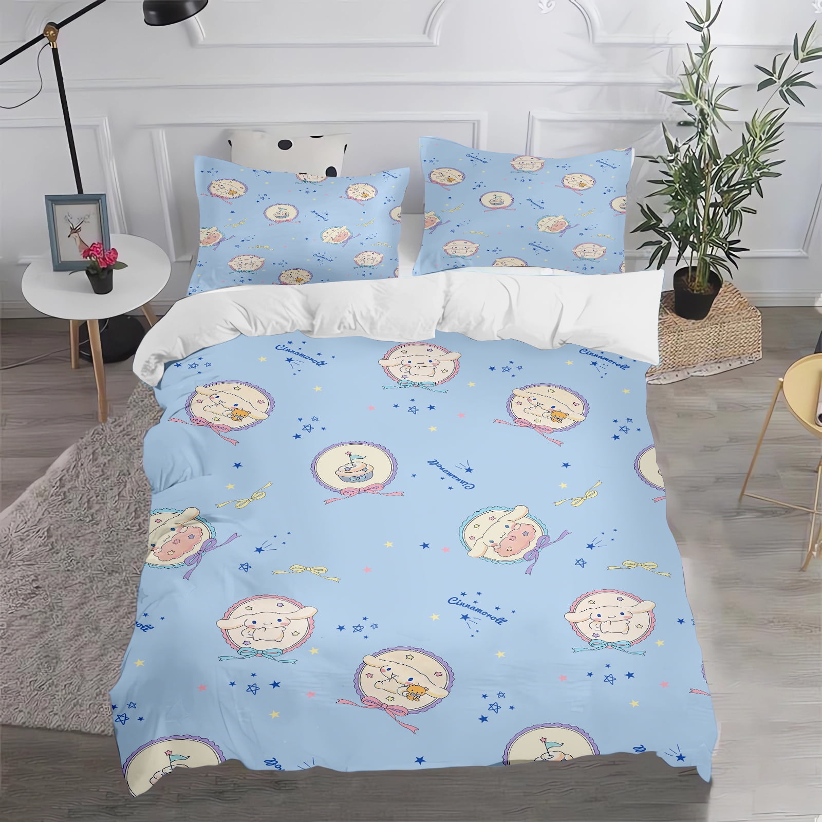 Cute Cinnamoroll Printed Bedding Set Includes Duvet Cover (1) and ...