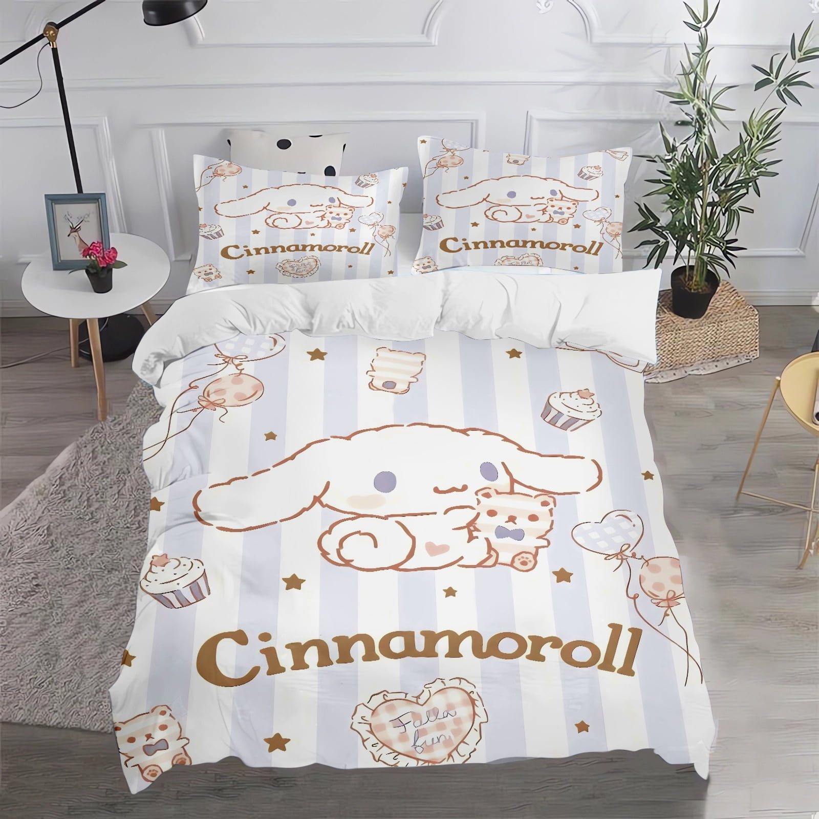 Cute Cinnamoroll Printed Bedding Set Includes Duvet Cover (1) and ...