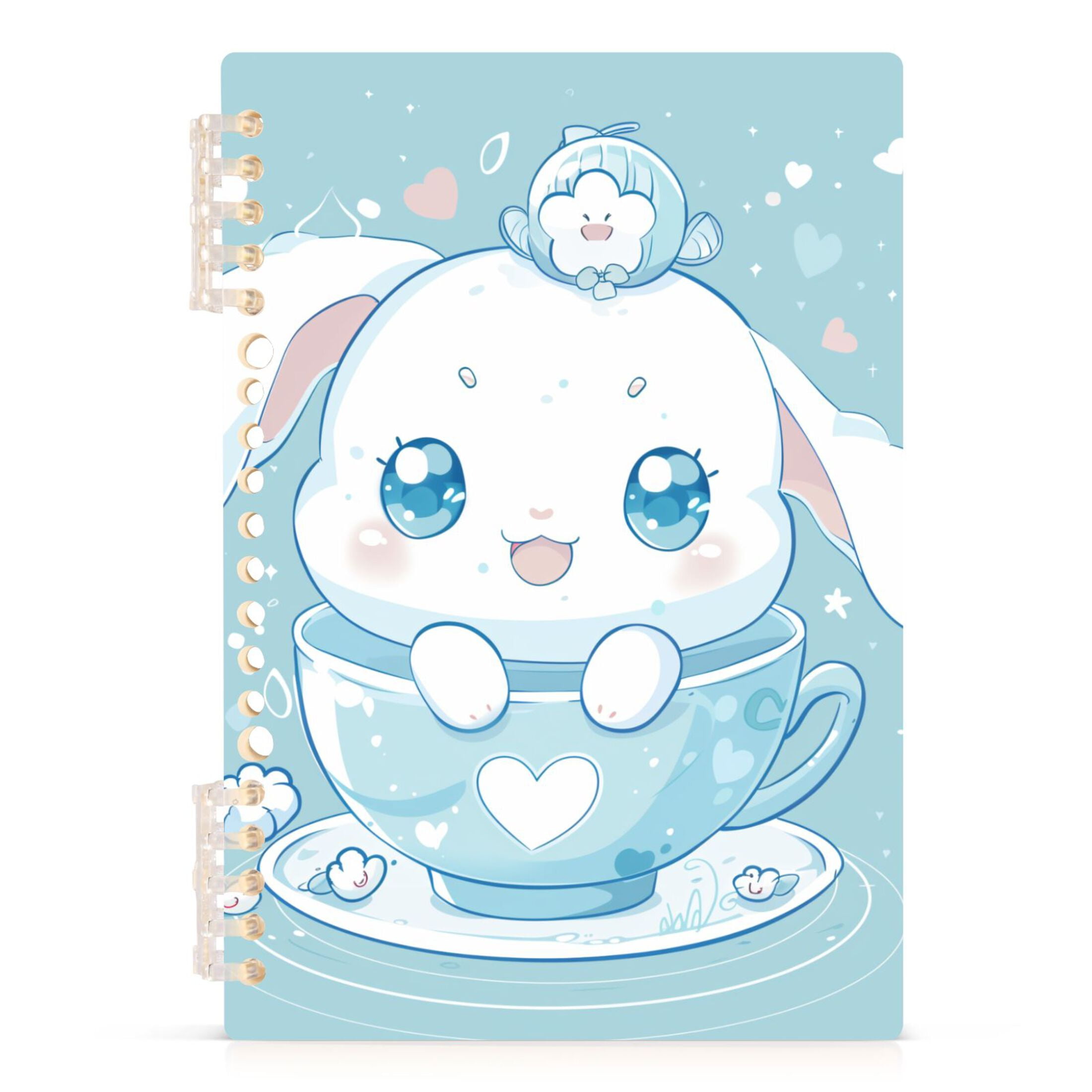 Cute Cinnamoroll Sanrio in Cup Spiral Notebooks 60 Sheets 120 Pages A5 ...