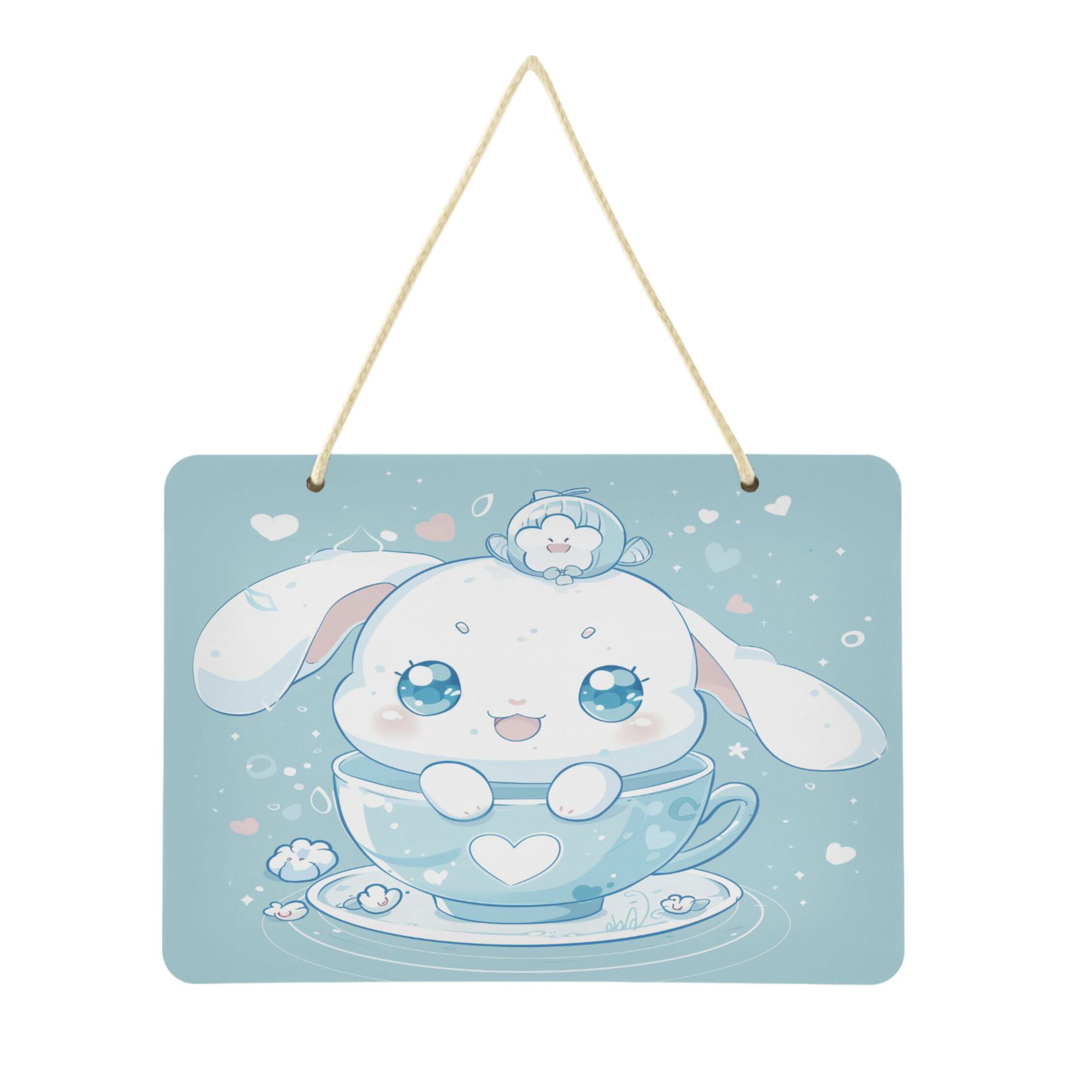Cute Cinnamoroll Sanrio in Cup Welcome Sign Front Door PVC 14x10 inch ...