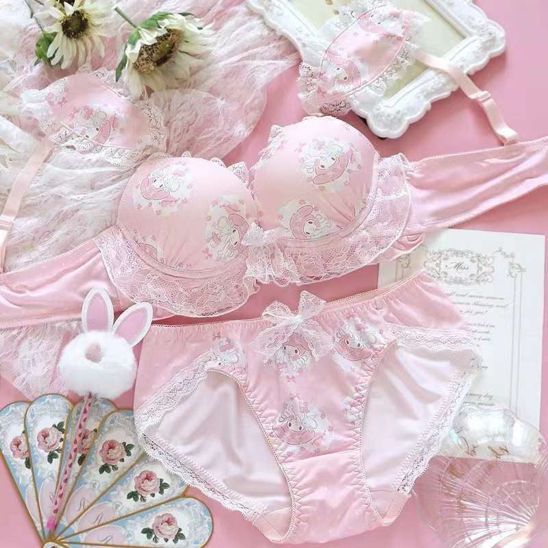 Cute Cinnamoroll Underwear Cute Heart Sweet Lace Little Breast Gathered ...
