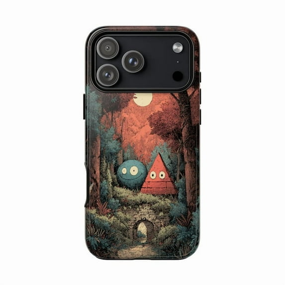 Cute Circle Triangle Forest Friends Cartoon Art Case for iPhone 17 16 ...