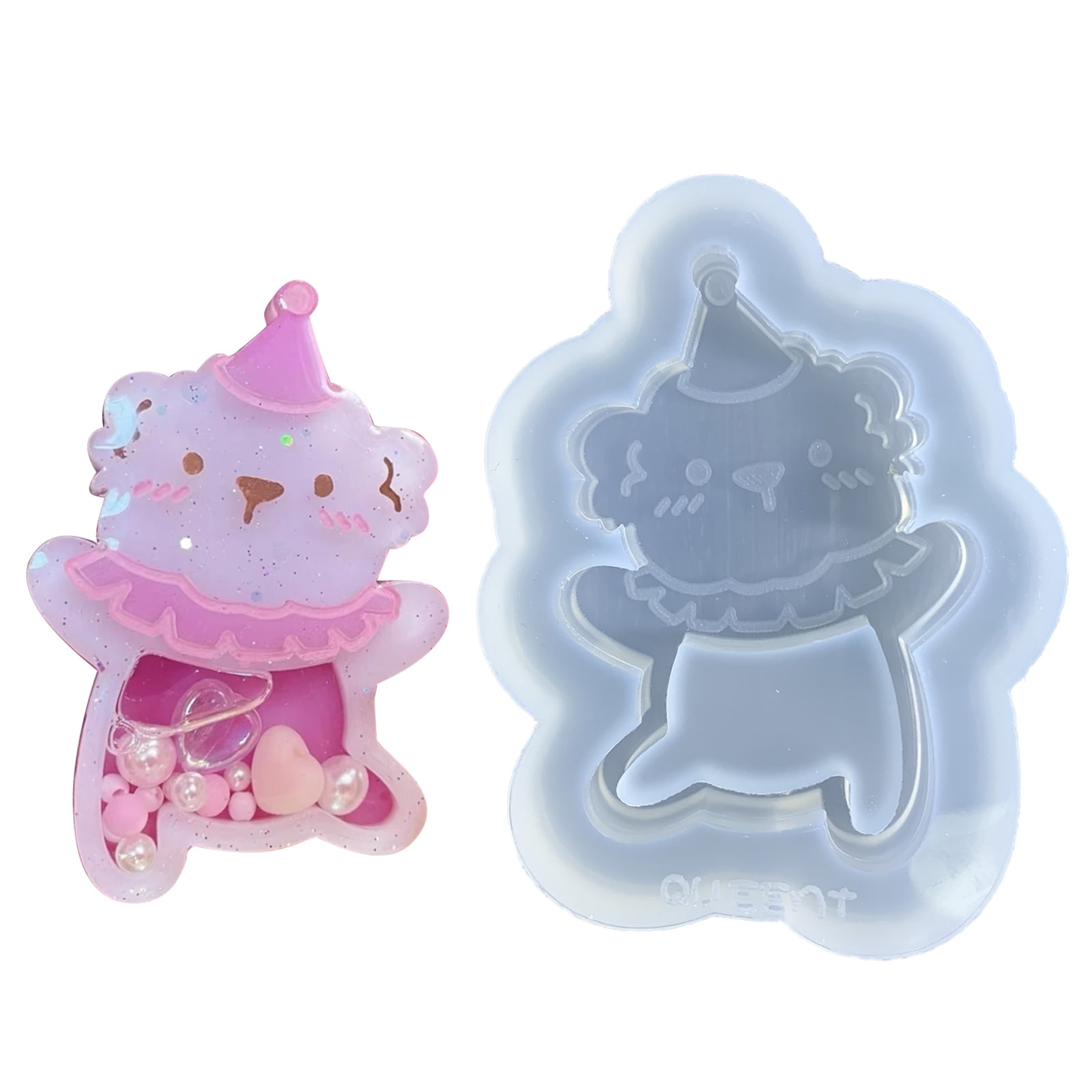 Cute Circus Bear Ornament Resin Casting Silicone Mold Woman Keychain ...