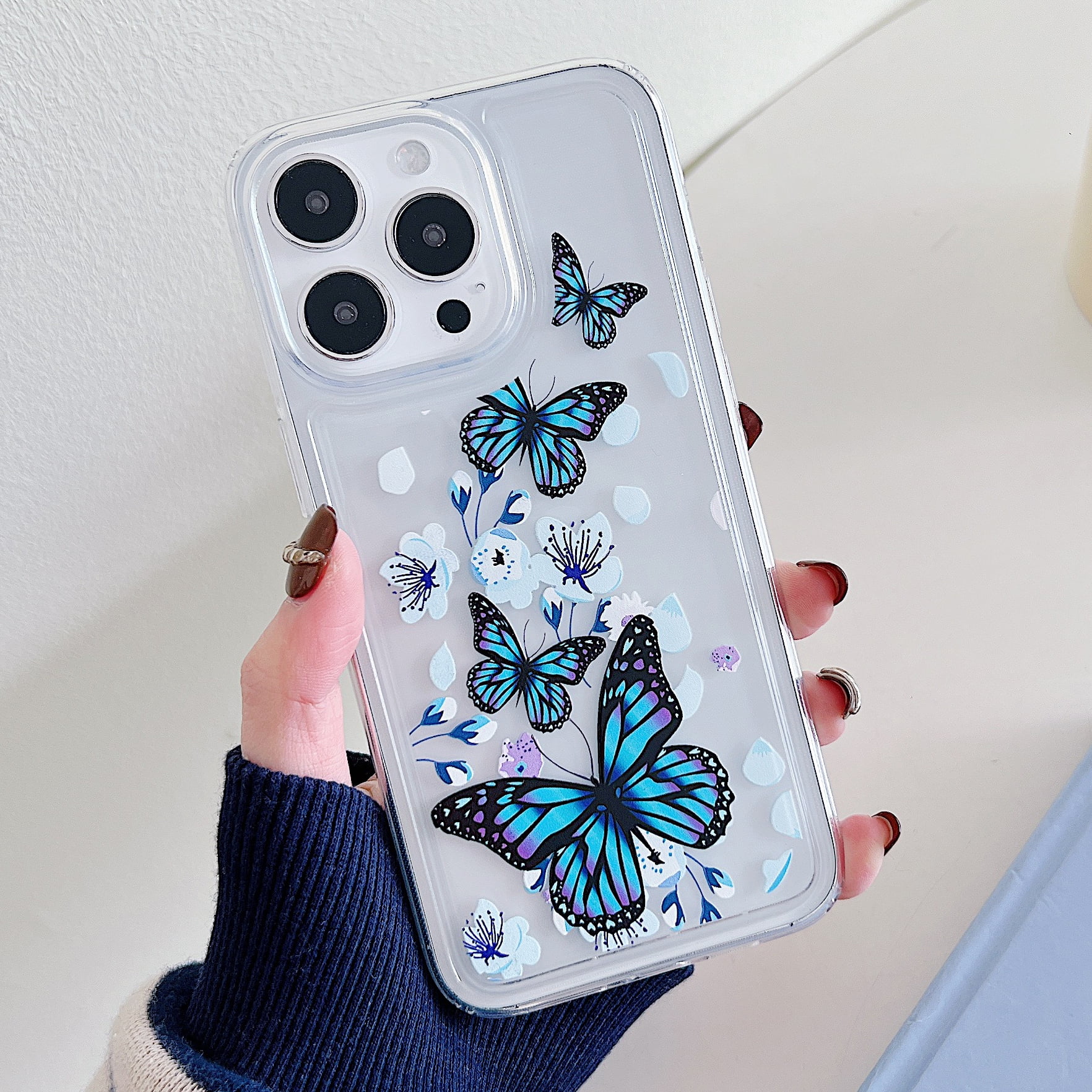 Cute Clear Case for iPhone 13 Pro Max, Colourful Butterflies Pattern ...