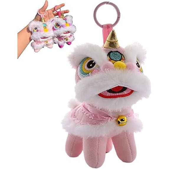 Cute Cloak Lion Dance Keychain, 2026 Year of the Horse Chinese Lion ...