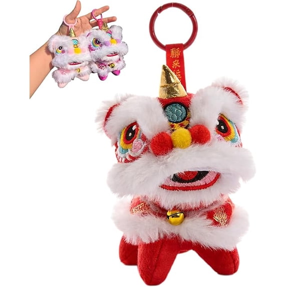 Cute Cloak Lion Dance Keychain, 2026 Year of the Horse Chinese Lion ...
