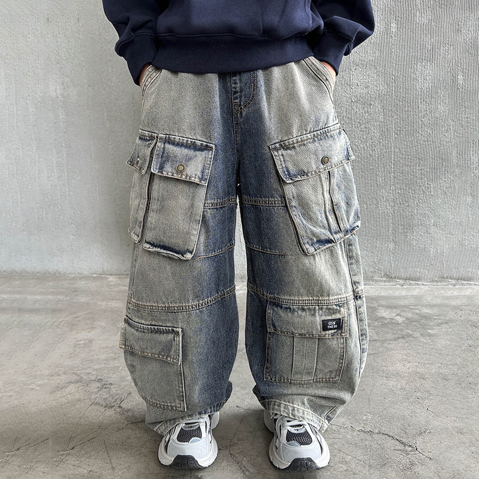 Cute Clothes Elastic High Waist Wide Leg High Waist Denim Pants Girls ...