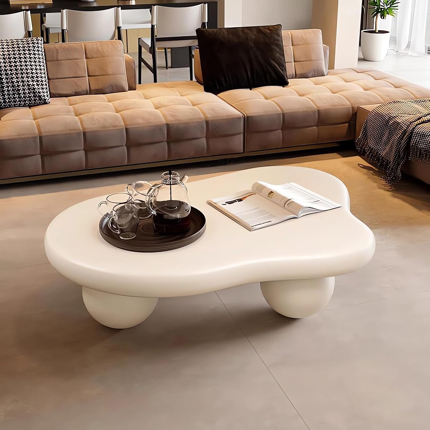 Cute Cloud Coffee Table, Modern Coffee Tables for Living Room, Easy ...