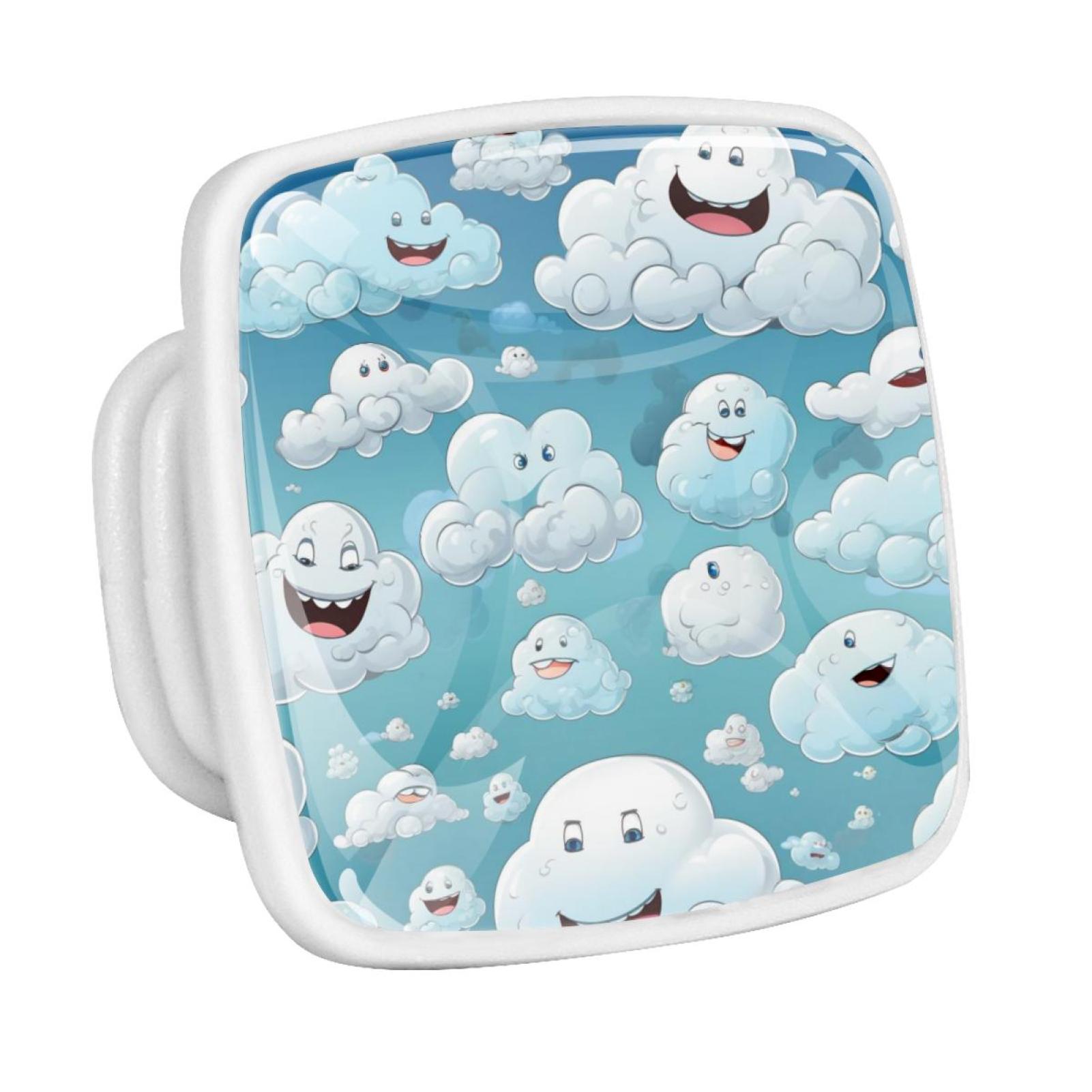 Cute Cloud Fluorescent Drawer Pulls with Screws Square 4-Pack Glow Dark ...