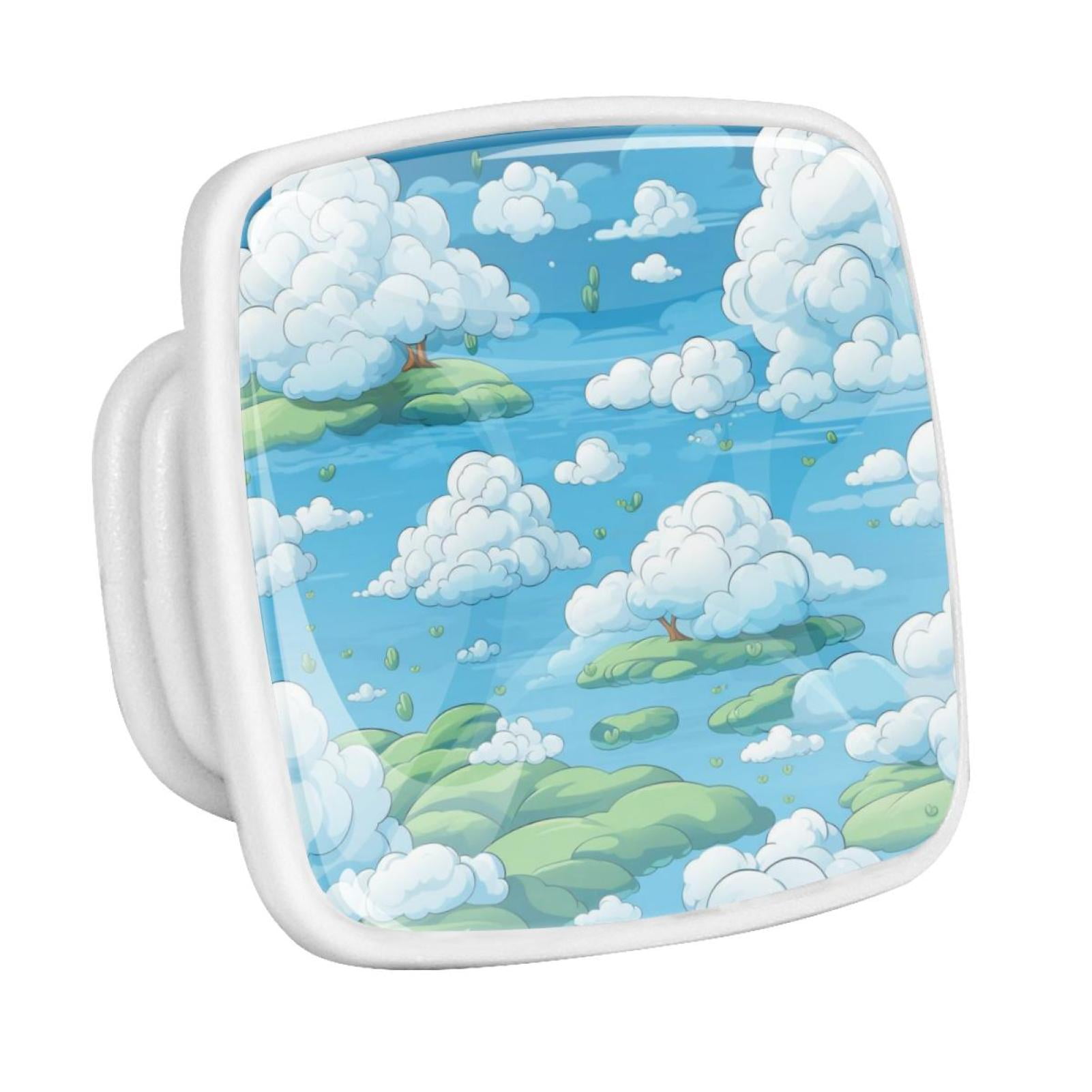 Cute Cloud Fluorescent Drawer Pulls with Screws Square 4-Pack Glow Dark ...