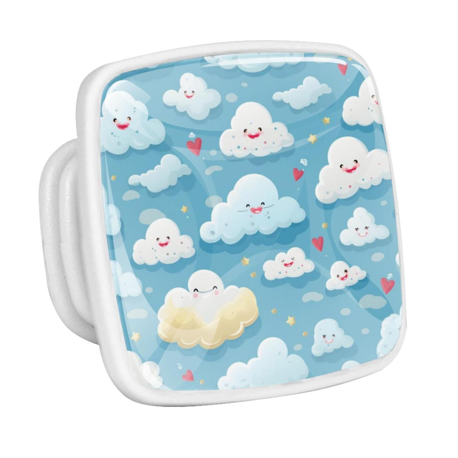 Cute Cloud Fluorescent Drawer Pulls with Screws Square 4-Pack Glow Dark ...