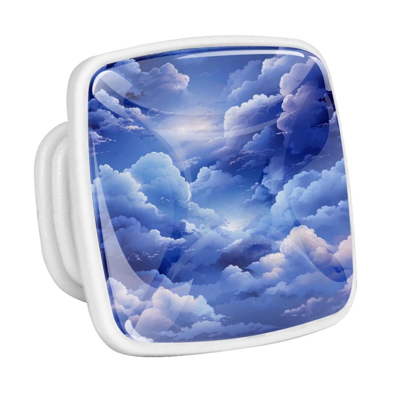 Cute Cloud Fluorescent Drawer Pulls with Screws Square 4-Pack Glow Dark ...